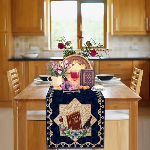 Happy Passover Table Runner Pesach Star of David Jewish Festival ...
