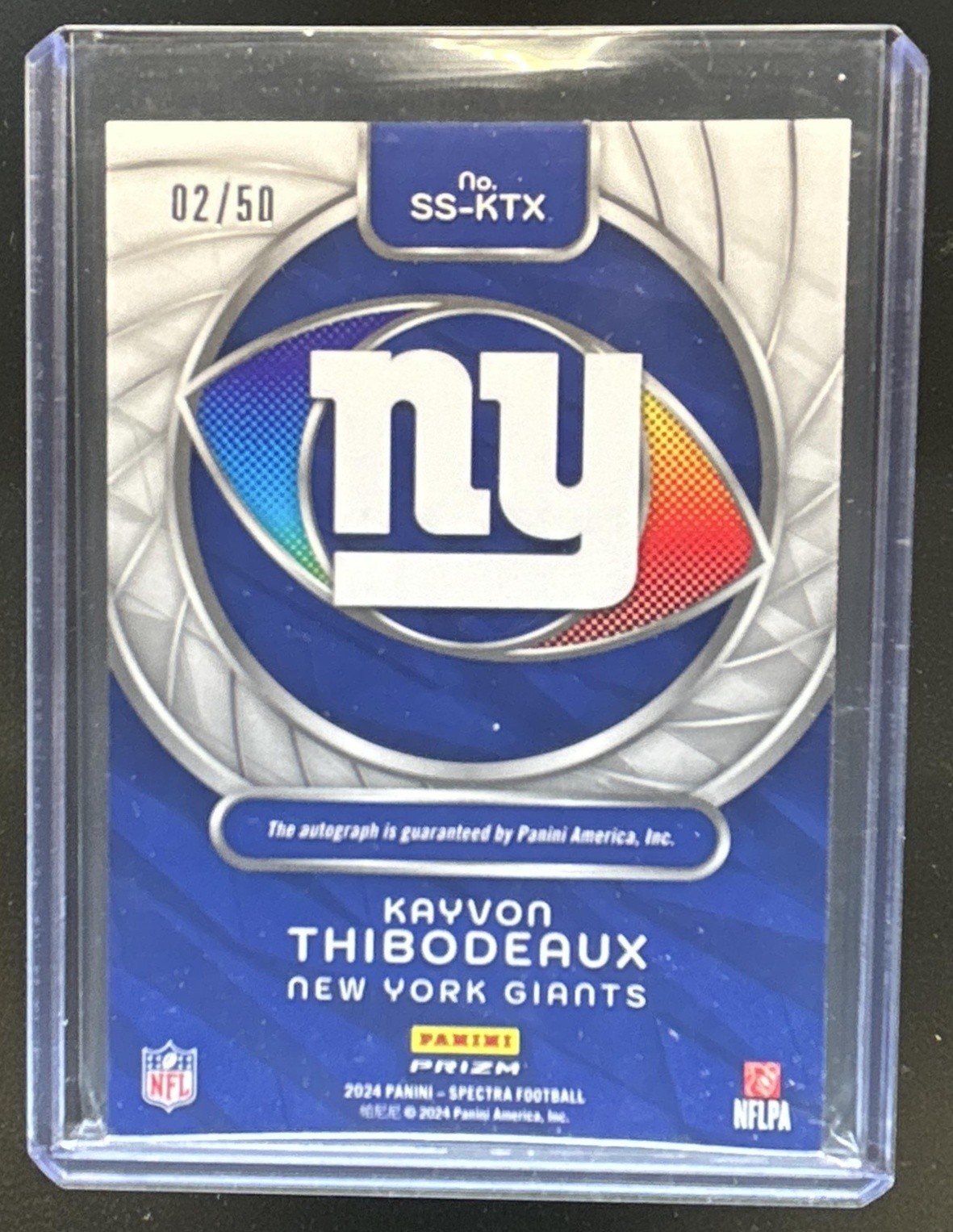 2025 National Treasures Kayvon Thibodeaux Spectra Spectral Neon Blue ...