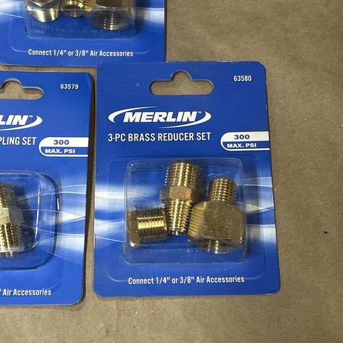 Lot Of Merlin 3 Brass Air Compressor Fittings 300 Max PSI, Connect 1/4 ...