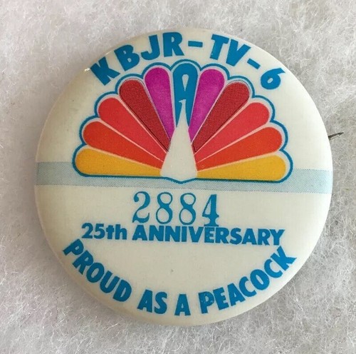 Vtg KBJR NBC Button Pin 1979 Peacock Logo Minnesota Pin 25th ...
