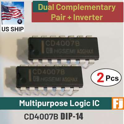 2 Pcs CD4007B CD4007 Dual Complementary Pair + Inverter DIP14 | US Ship ...