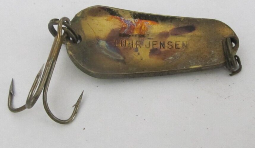 Vintage Fishing Spoon Frog Colored Fish Lure Green Yellow Black Spots 1 ...