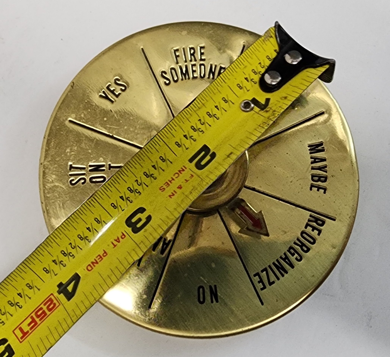 Vintage Solid Brass Executive Decision Maker Spinner Office Desk ...