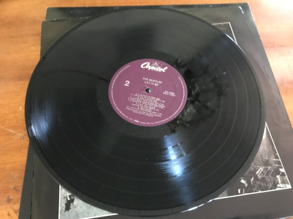 Beatles Let It Be Vinyl Record Capitol SW-11922 Album WITH POSTER ...