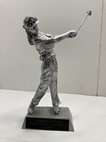 Silver Female Golf Trophy Golfer Base from Top of Head 10” Club 12 ...