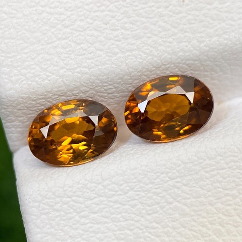 2.58ct Zircon Pair Orange Yellow 2pc Oval Cut Calibrated Gemstone From Sri Lanka | eBay