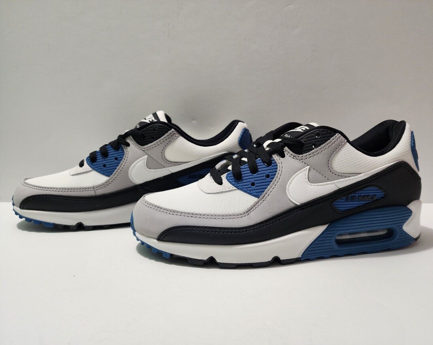 Nike Air Max 90 Smoke Grey Industrial Blue Shoes FB9658-002 Men's Sizes ...