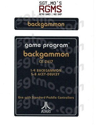 Atari 2600 Replacement Text Style Label - Backgammon | eBay