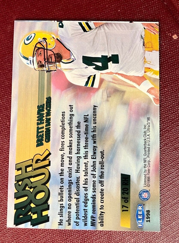 Brett Favre 1998 Fleer Ultra Rush Hour Card #17 | eBay