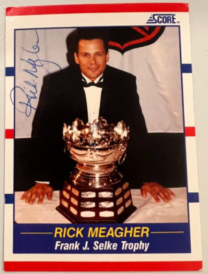 Rick Meagher JSA Authentic Autograph 1990 Frank J. Selke Trophy Score ...