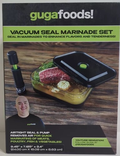 Guga Foods Vacuum Seal Marinade Airtight Food Container, Flavorful ...