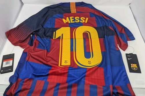 Men's Nike FC Barcelona 18-19 Home 20th Anniversary Rep Jersey Messi 10 ...