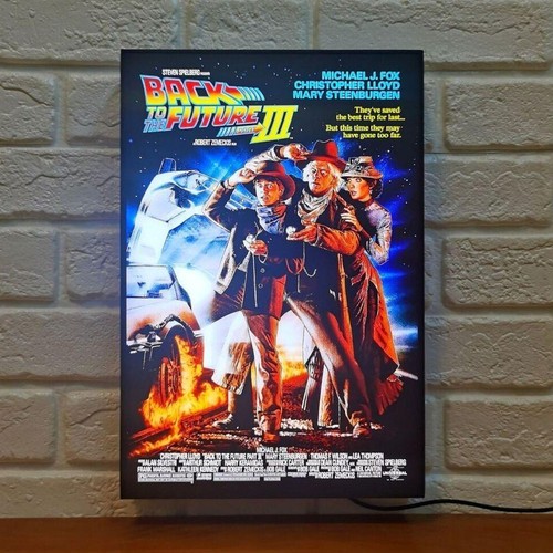 Back To The Future 3 Retro Poster Led Light Box (bttf 3 Light Box) Full ...
