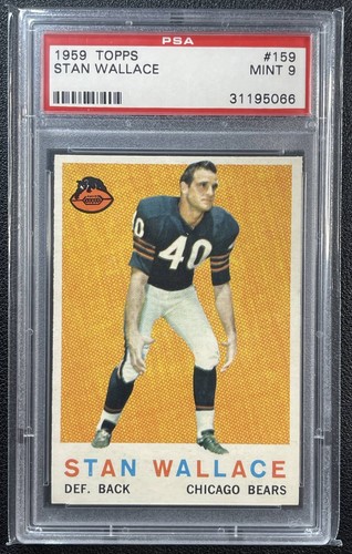 STAN WALLACE PSA 9 1959 TOPPS #159 ROOKIE RC BEARS SETBREAK MINT 5066 ...