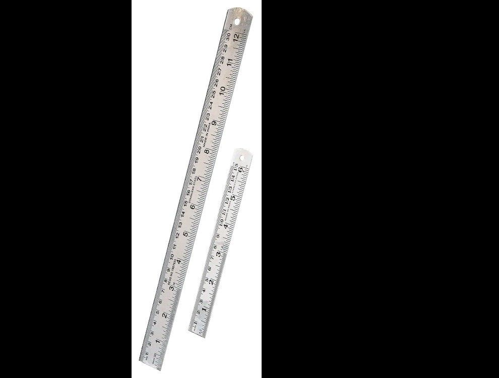Etched Markings Ruler 12 Inch Metal Ruler With Cork Backing IGaging 18 ...