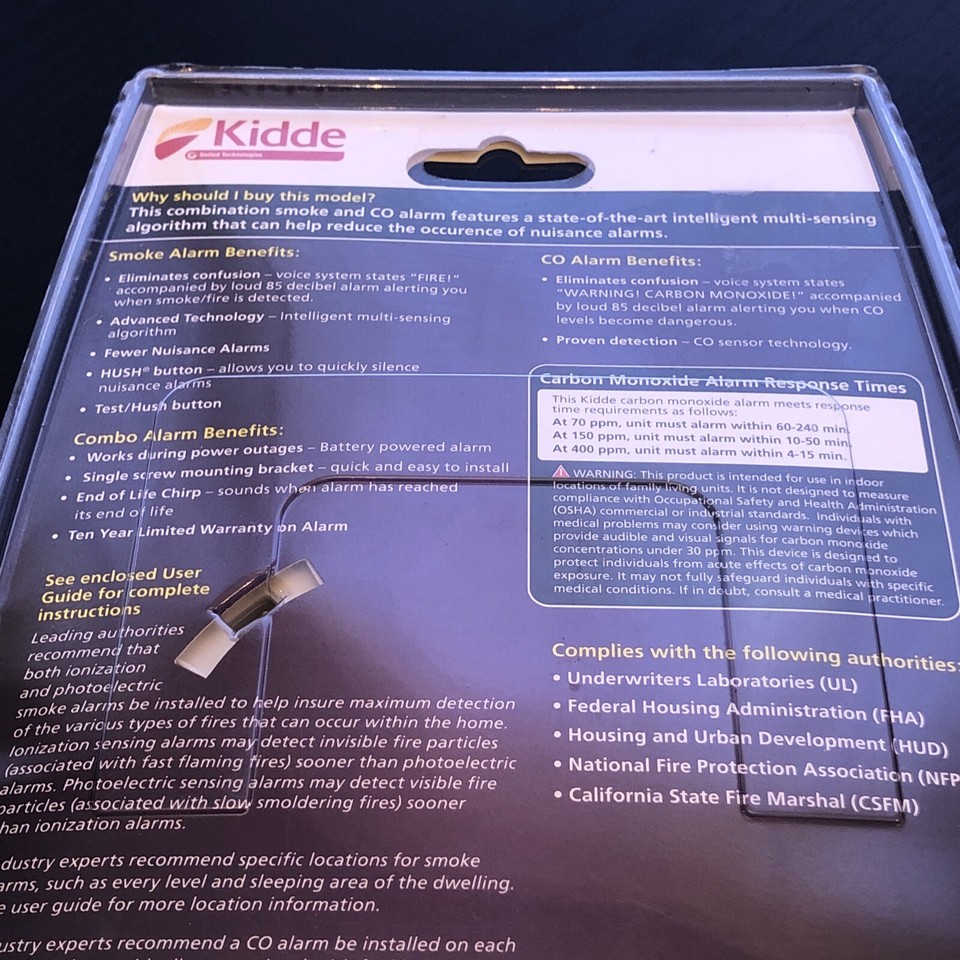 Kidde P3010CU 10-Year Worry Free Combination Smoke and Carbon Monoxide ...