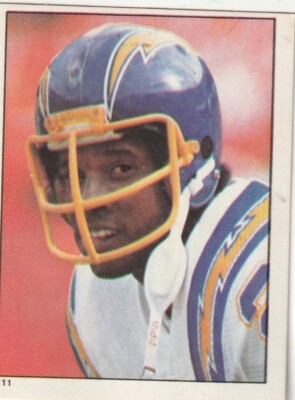 FREE SHIPPING-MINT-1981 Topps Album Stickers Mike Thomas #111 CHARGERS ...