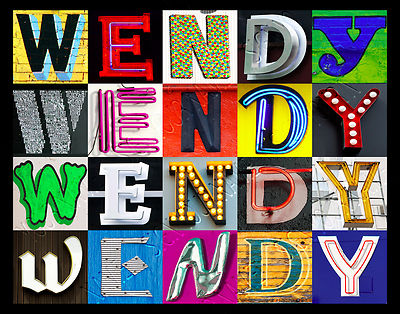 WENDY Name Poster featuring photos of actual sign letters | eBay