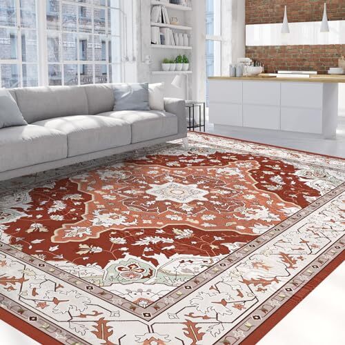 Area Rug 6x9 - Soft Low-Pile Washable Rug with Non-Slip Backing 6'x 9 ...