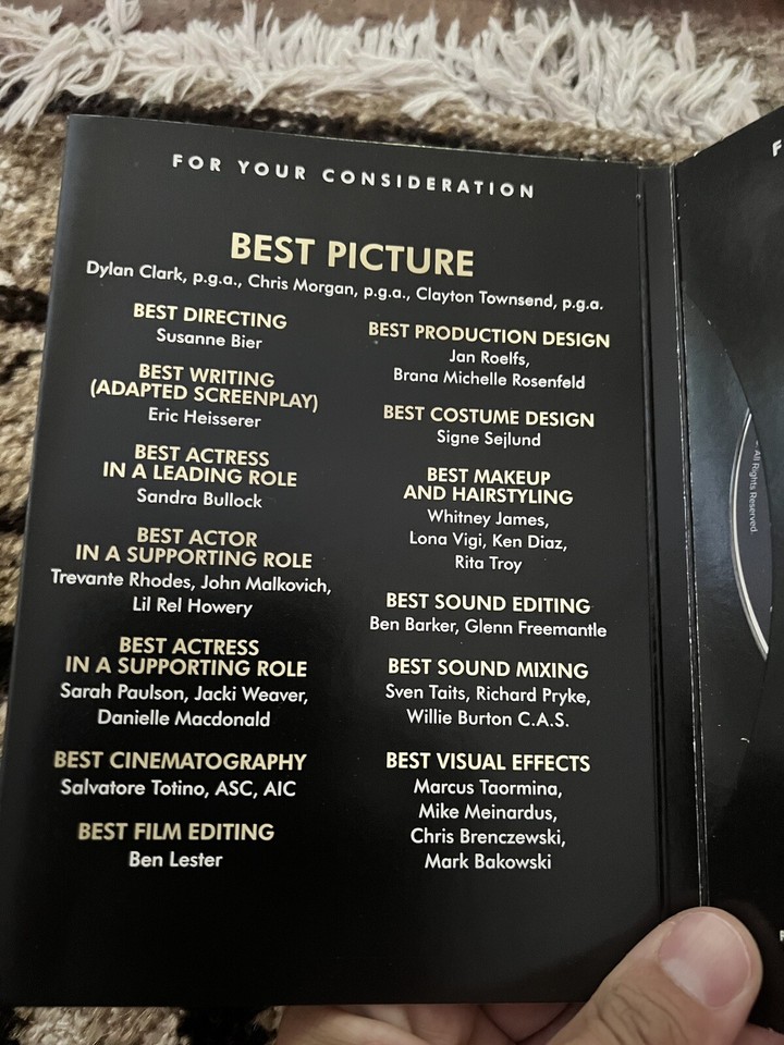 Bird Box DVD Netflix FYC 2018 Screener Promo Sandra Bullock CLEAN DISC ...