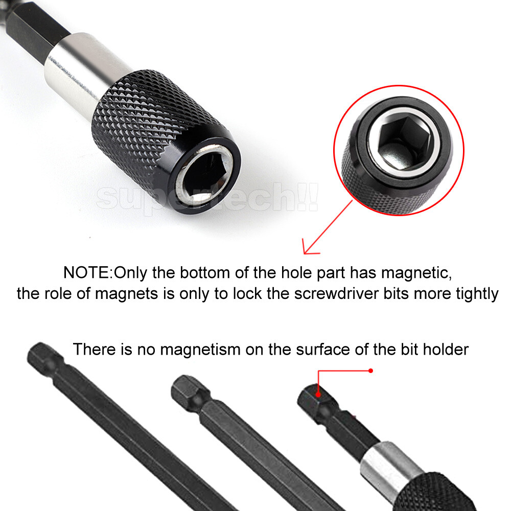 3Pcs Screwdriver Extension Kit Quick Release 1/4 Hex Shank Holder Drill ...
