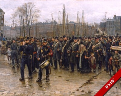 DUTCH COLONIAL SOLDIERS MILITARY MARCH WAR HISTORY ART PAINTING CANVAS ...