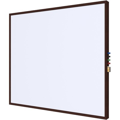 Ghent's Ceramic 4' x 4' Whiteboard with Espresso Trim in White | eBay