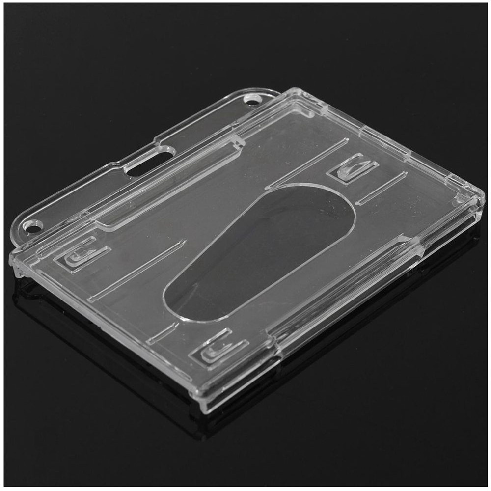 Clear Transparent ID Card Holder Protector Cover Case Enclosed Oyster ...