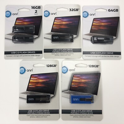 Onn USB 2.0 Flash Drive (Varies Size 16GB 32GB 64GB 128GB to choose ...