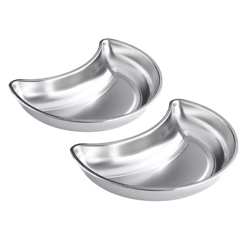 Stainless Steel Kitchen Dinner Plates Crescent Shaped Plate Dishes ...