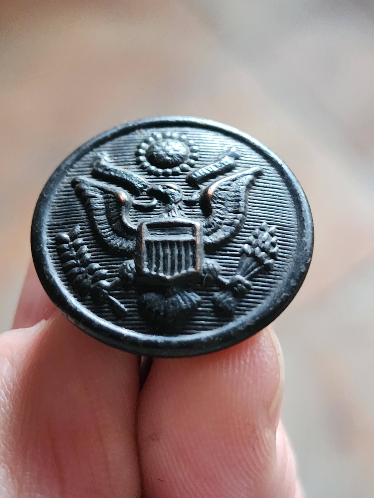 WWI US Army Eagle Great Seal Uniform City Button Works NY Small 1" Old ...