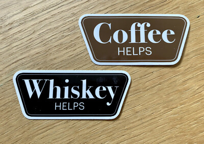 Coffee Helps & Whiskey Helps 2-pack Funny Premium Quality Decal Sticker ...