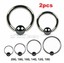 PAIR Steel Captive Bead Ring Hematite Plated Ball Earrings Cartilage ...