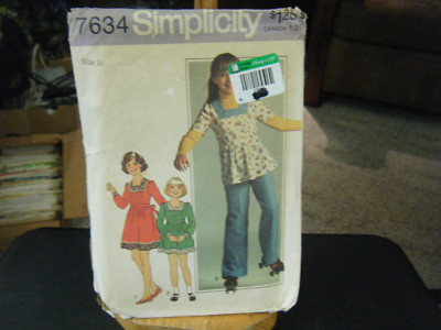 Simplicity 7634 Girl's Dress or Top & Pants Pattern - Size 14 Chest 32 ...
