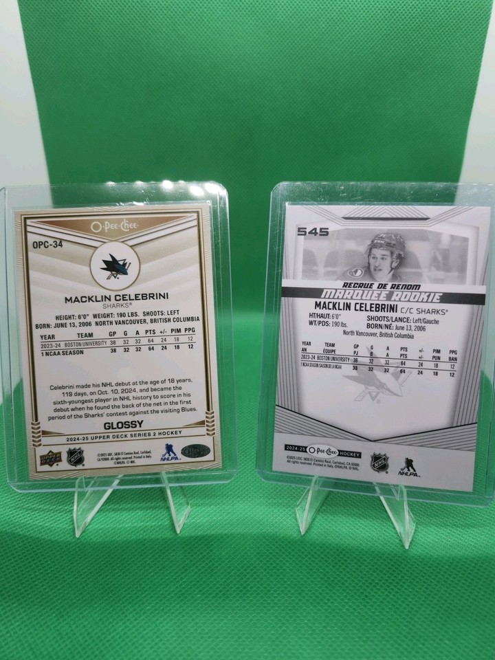 Macklin Celebrini 2 Card Rookie Lot | eBay