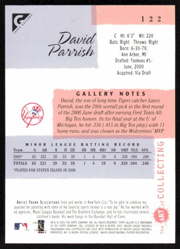 2001 Topps Gallery #122 David Parrish RC | eBay