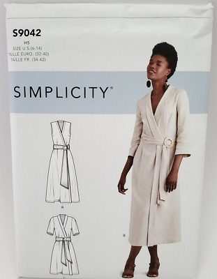 Simplicity 9042 Misses' Wrap Dresses w/ length & collar variations ...