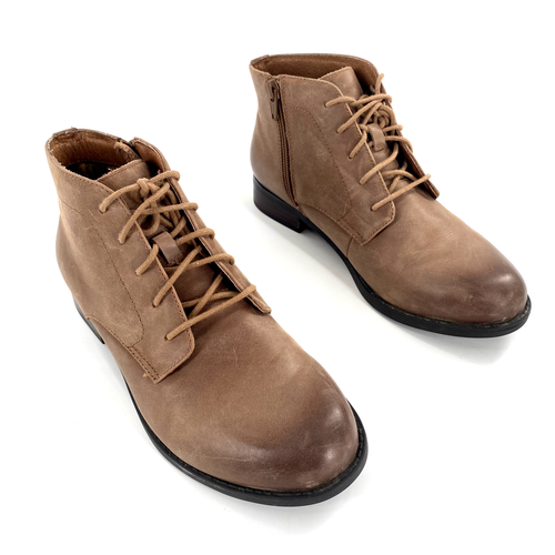 Vionic Mira Ankle Chukka Boots Lace Up Side Zip Size 7 Nubuck Leather ...