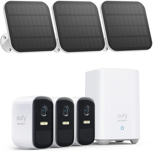 eufy 1080P Outdoor Security Camera System with Solar Panel(eufyCam 2C 3 ...
