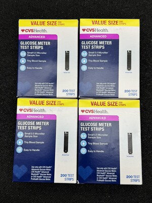 4 CVS Health Advanced Glucose Meter Test Strips 200 CT Test Strips 800 ...
