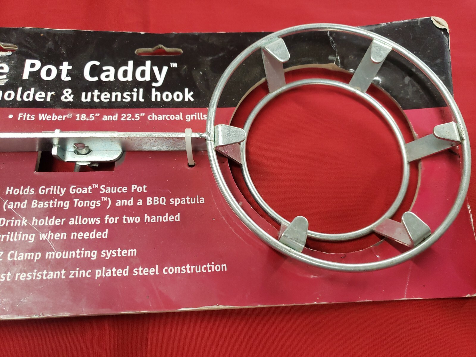 Grilly Goat Sauce Pot Caddy Drink Holder & Utensil Hook - Fits Weber ...