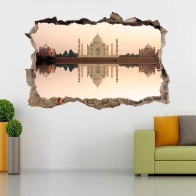 Taj Mahal India 3D Smashed Wall Sticker Decal Home Decor Art Mural ...