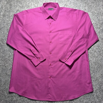 Black Label Men Dress Shirt XL 17 Purple Red Long Sleeves Button Up | eBay