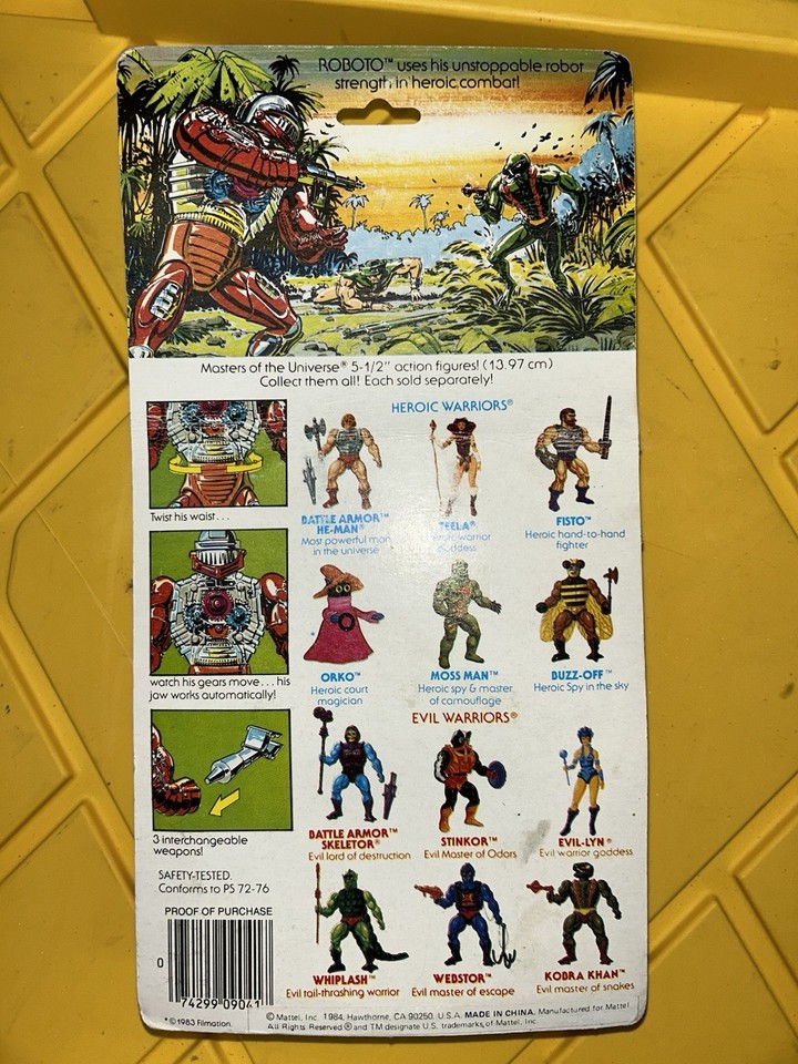 ROBOTO Masters of the Universe MOC MOTU Sealed MOC He-man Vintage Rare ...
