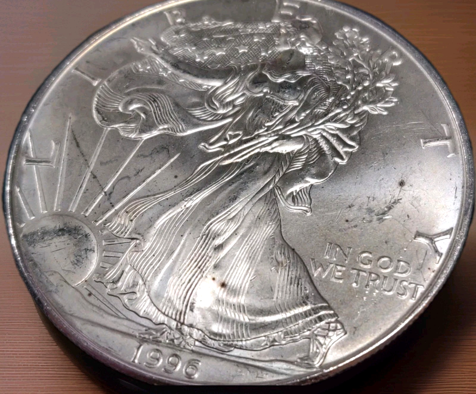 1996 SILVER EAGLE - 1oz .999 Pure - LOOKS GOOD BUT DON'T WAKE UP WITH ...