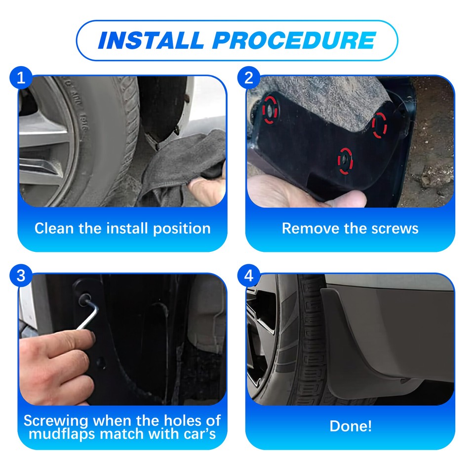 For Toyota Prius Hatchback 4Pcs Car Fender Flaps Splash Mud Guards ...