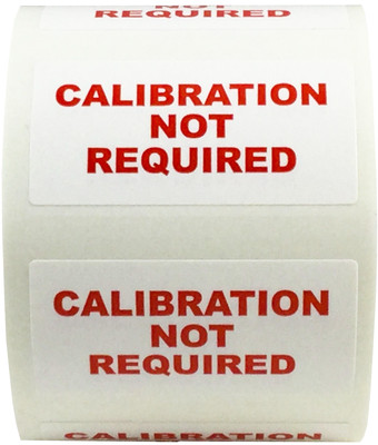 White & Red "CALIBRATION NOT REQUIRED" Stickers | 0.75 x 1.5 Inch | 500 ...