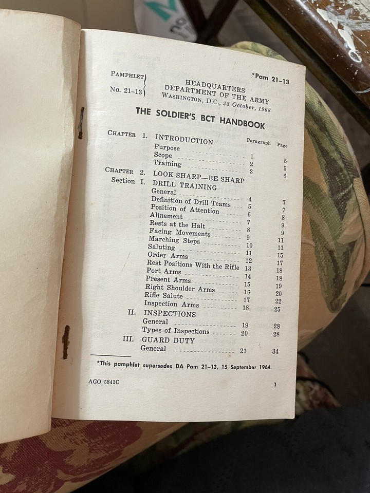 Vintage The Soldier's BCT Handbook Army Pamphlet PAM 21-13 - Oct 1968 ...