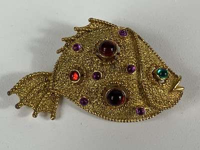 Vintage JJ Jonette Jewelry Signed Fish Brooch Pin | eBay