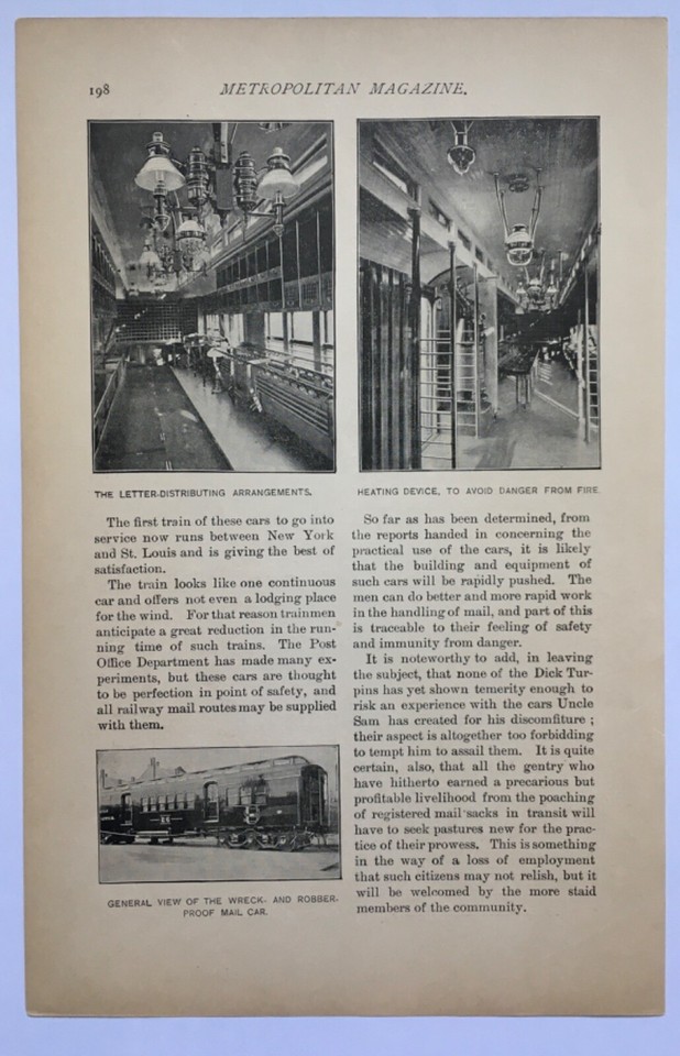 Robber-Proof Mail Car article - March 1896 Metropolitan Magazine ...